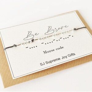 Morse Code Bracelet, Silver Plated Beads, Encouragement Gift - Etsy UK