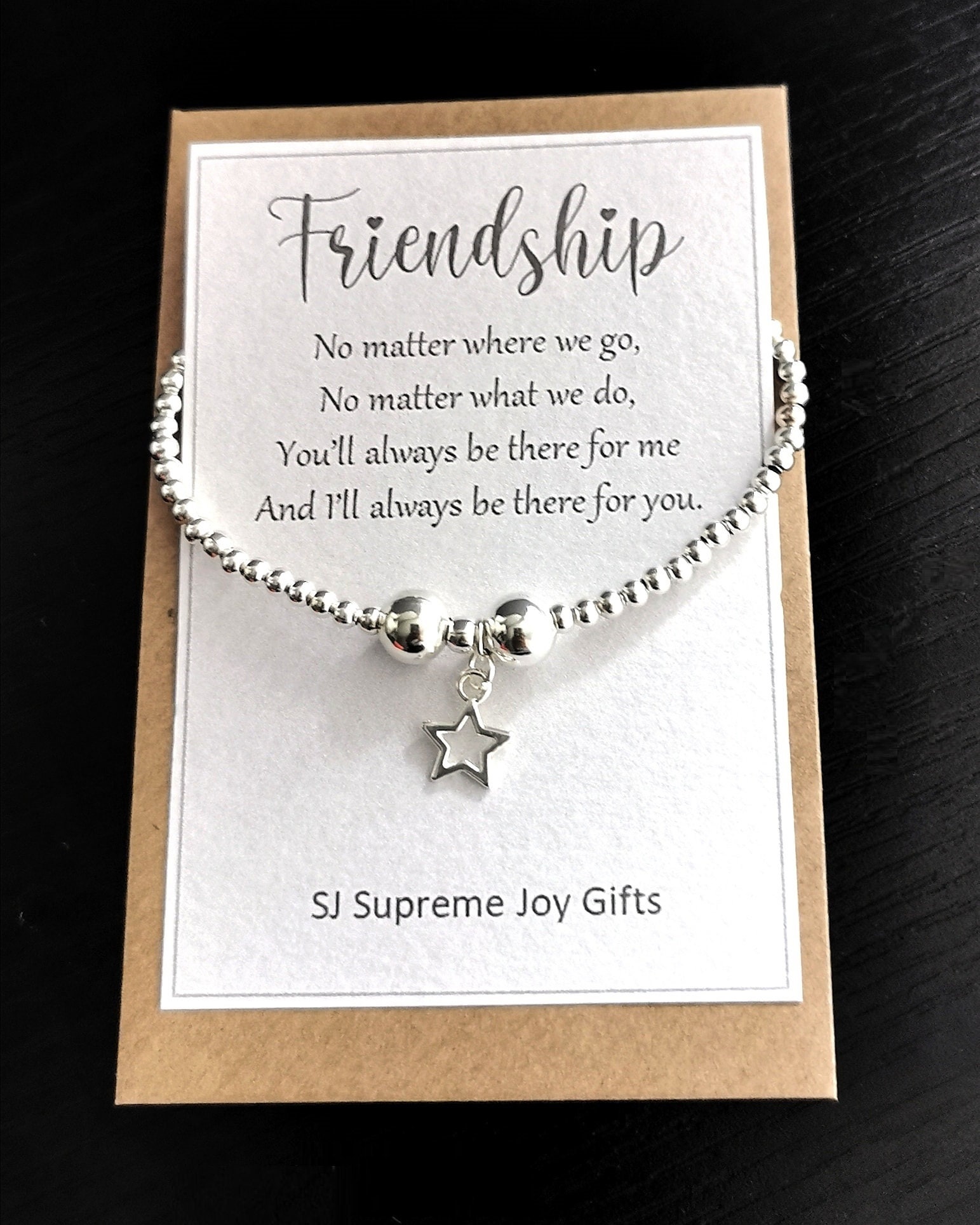 Silver Best Friend Bracelet Star Friend Bracelet Friendship - Etsy UK