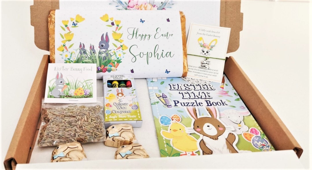 Personalised Easter Box, Easter Hamper, Easter Bunny, Easter Activity Pack, Easter Chocolate ...