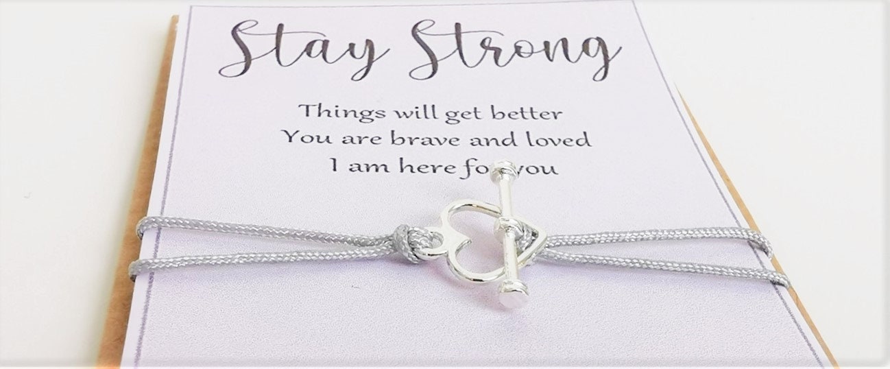 Stay Strong Card Thinking of You Bracelet Anxiety Gift - Etsy UK