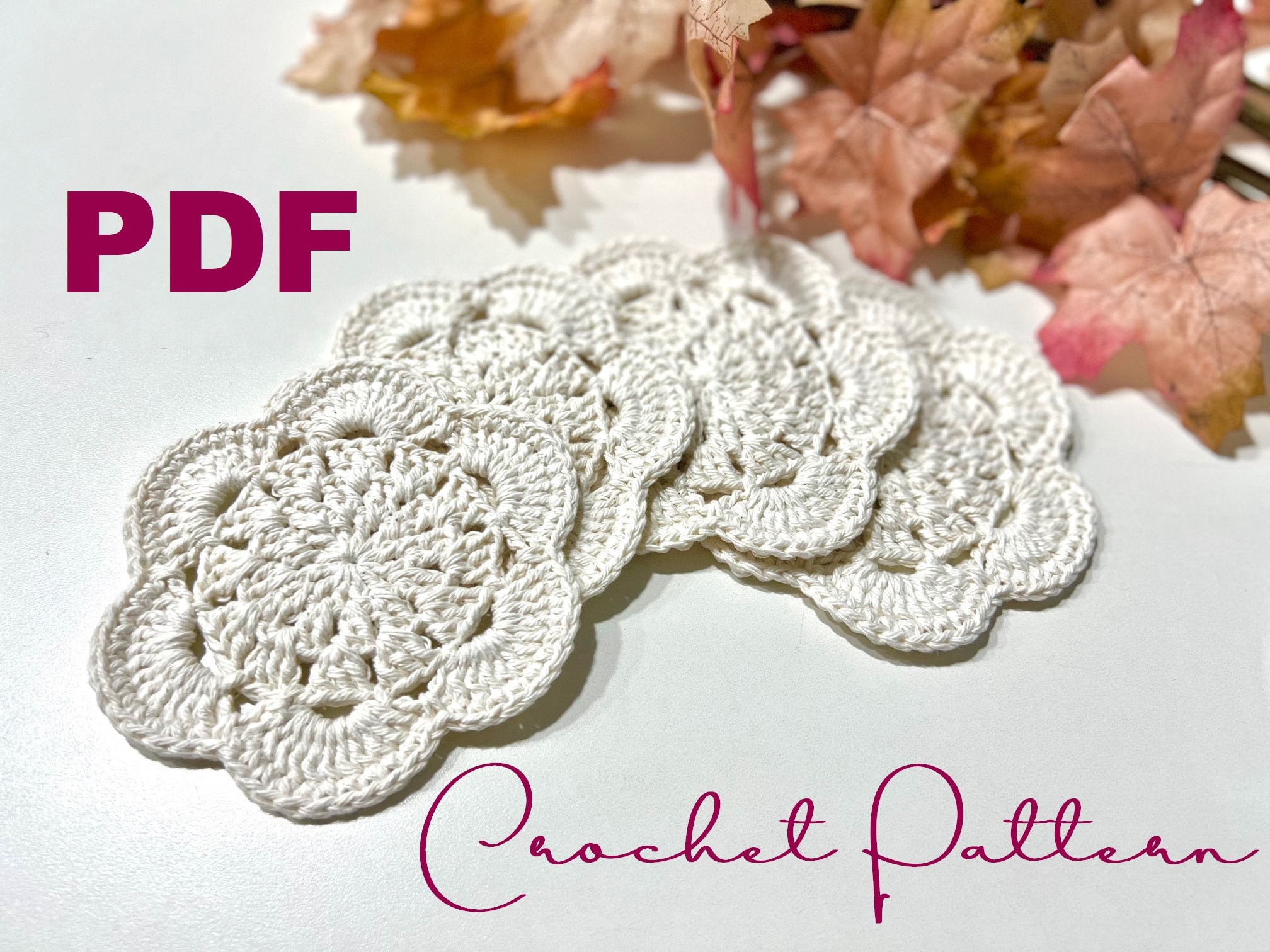 Fast, Fun & Easy! Floral Motif Crochet Coaster PDF Pattern (USA) - Etsy