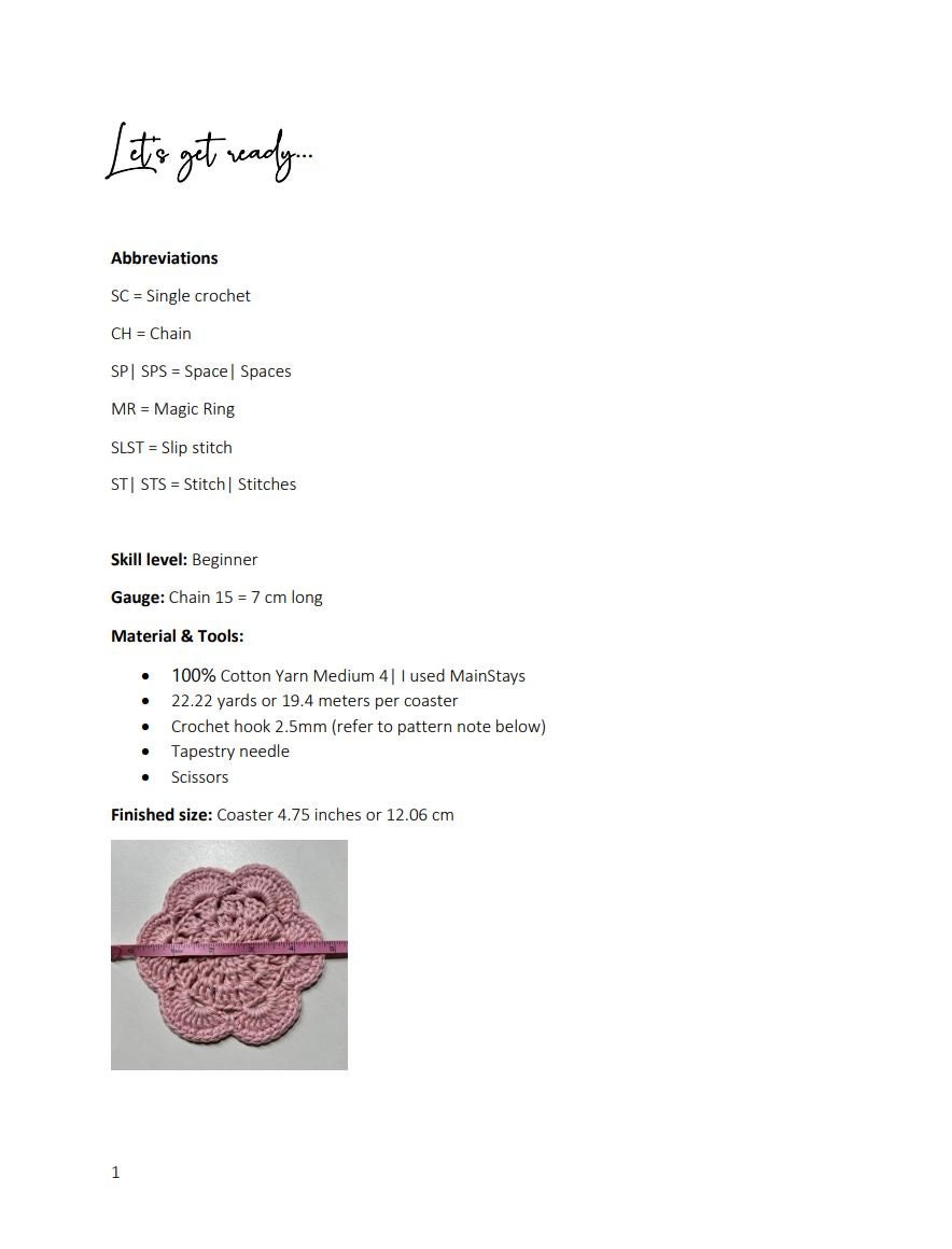 Fast, Fun & Easy! Floral Motif Crochet Coaster PDF Pattern (USA) - Etsy