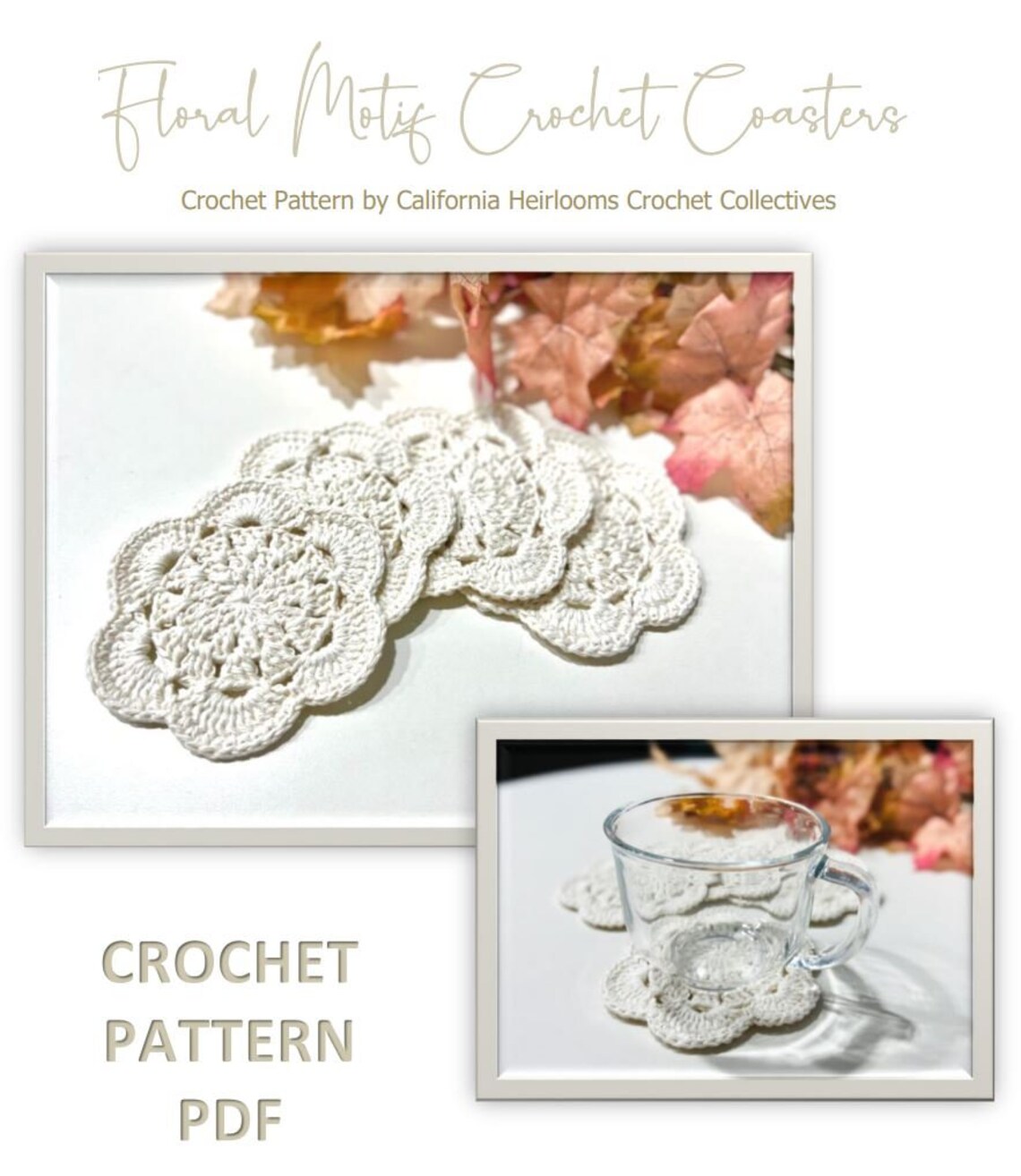 Fast, Fun & Easy! Floral Motif Crochet Coaster PDF Pattern (USA) - Etsy