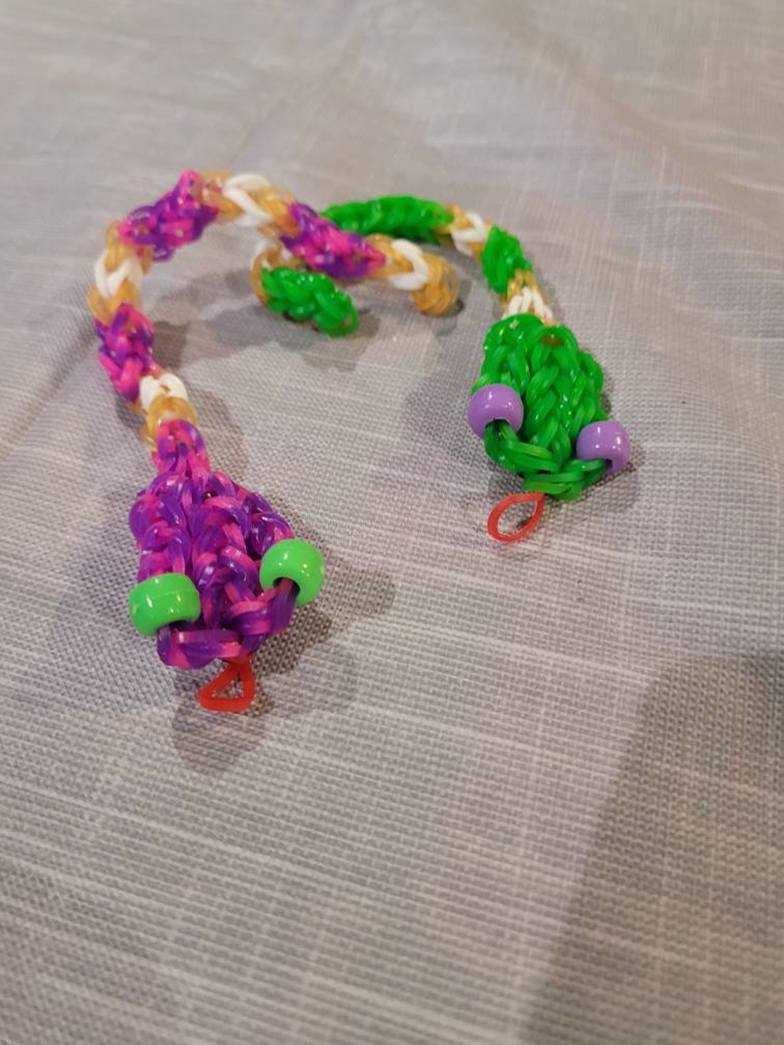Rainbow loom snake any color of chose | Etsy