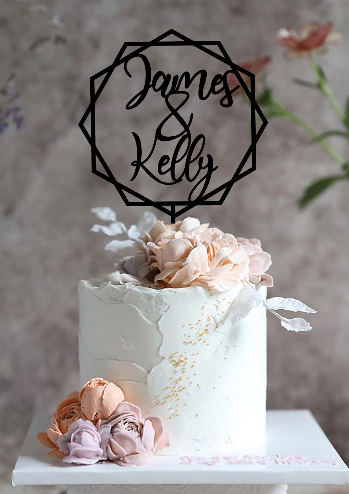 Rustic Gold Wedding Cake Topper Mr and Mrs Cake Toppers Personalized ...