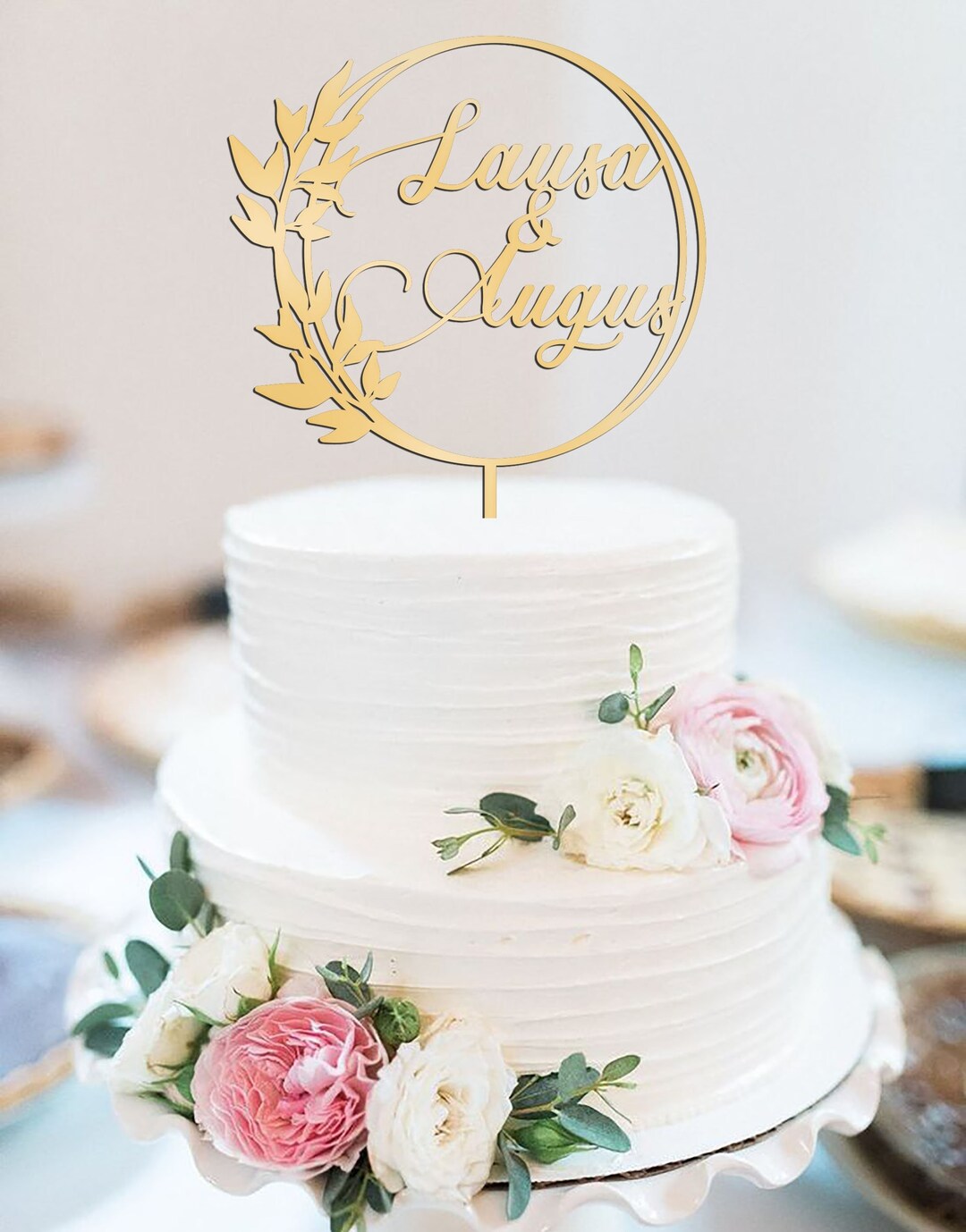 Rustic Gold Wedding Cake Topper Personalized Wedding Cake Topper Mr and ...