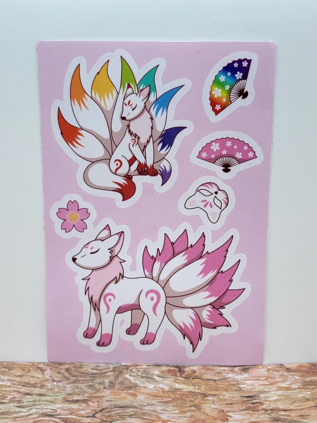 Kitsune Vinyl Sticker Sheet ~ Laptop ~ Journal ~ Holographic Stars - Etsy