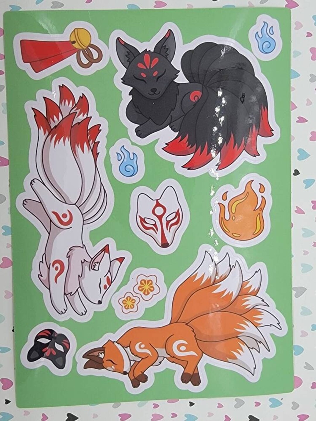 Kitsune Vinyl Sticker Sheet ~ Laptop ~ Journal ~ Holographic Stars - Etsy