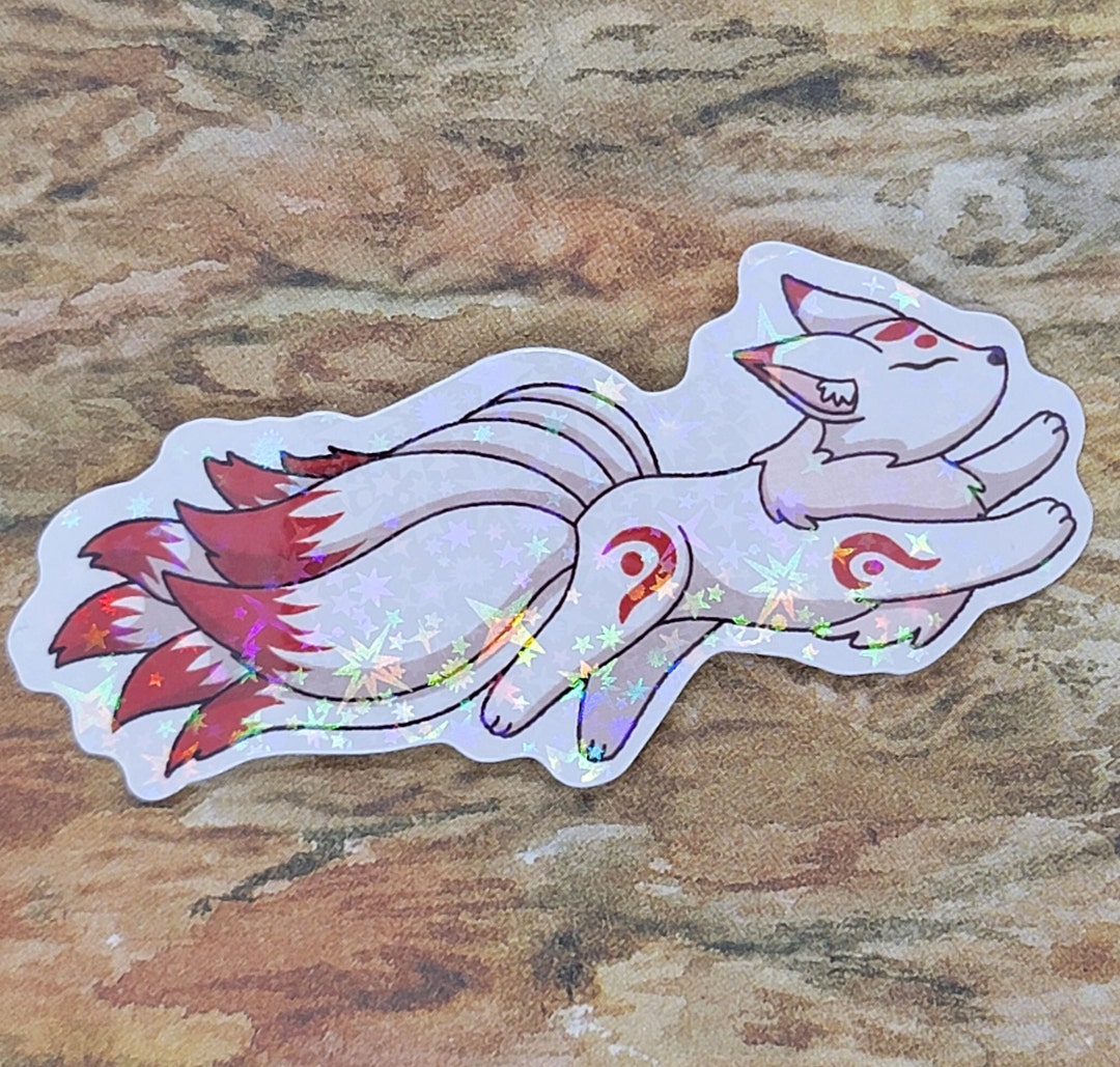 Classic Kitsune Vinyl Sticker ~ Laptop ~ Journal ~ Holographic Stars - Etsy