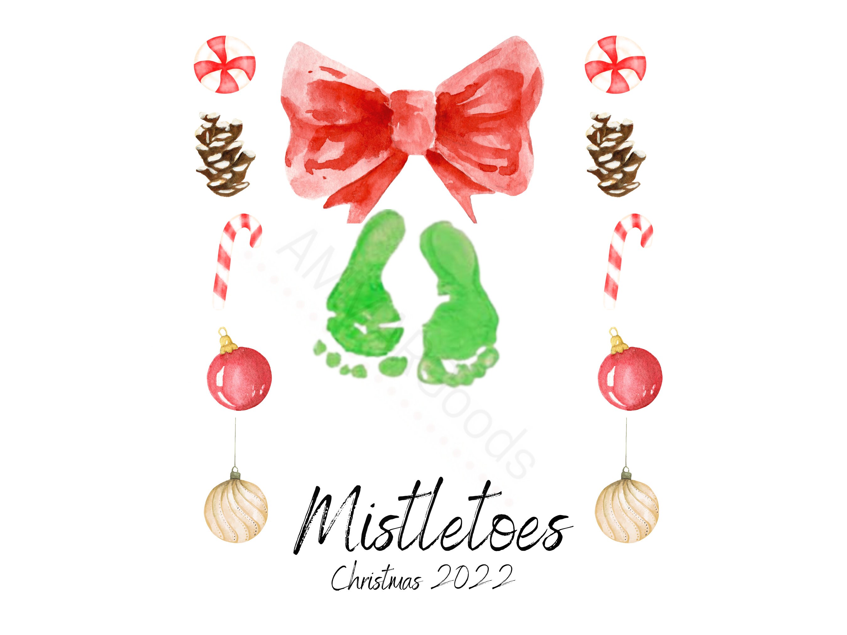 Mistletoes Christmas Footprint Printable Art | Creative Christmas ...