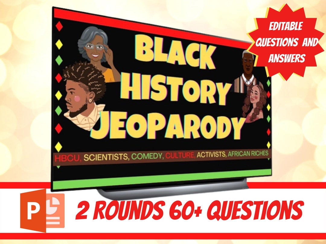 Two Round Black History Jeoparody Digital Game Juneteenth Party Idea ...
