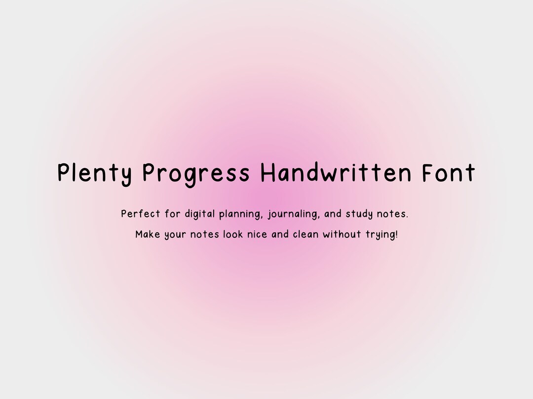 Plenty Progress Handwritten Font, Digital Planning Font, Neat ...