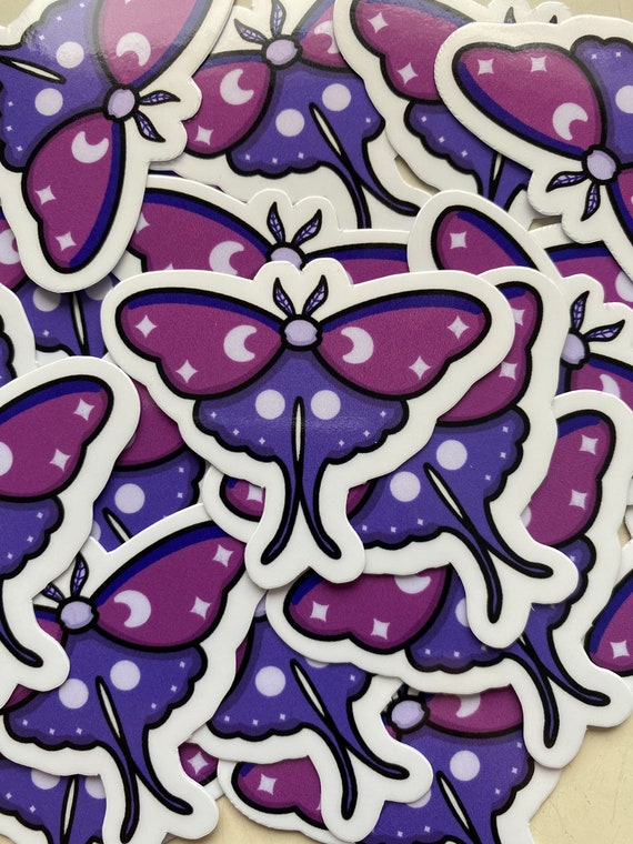 Purple Luna Moth Sticker Luna Moth Sticker Purple Moth - Etsy