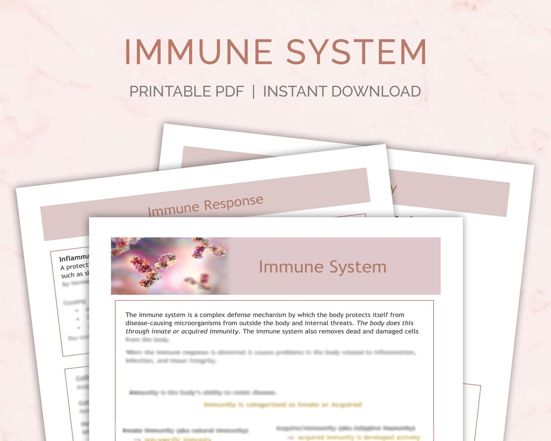 Immune System Study Guide | Nursing Student Notes | Anatomy ...