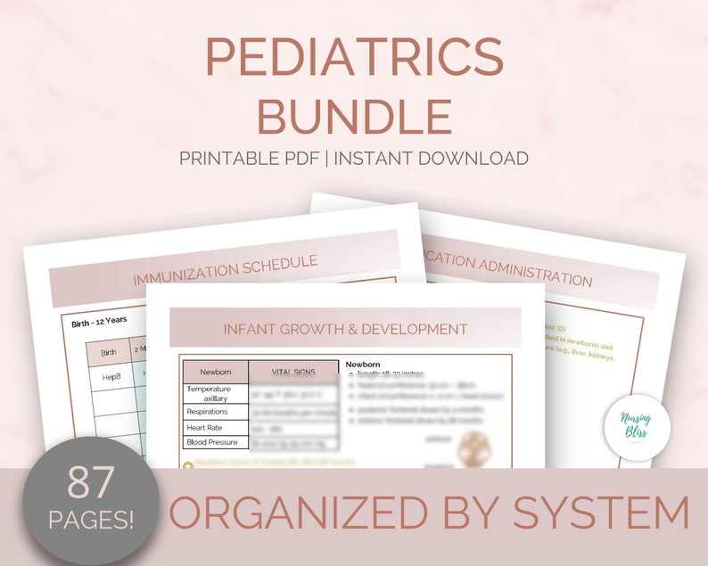 Pediatrics Study Guide Bundle Nursing Student Notes 87 - Etsy