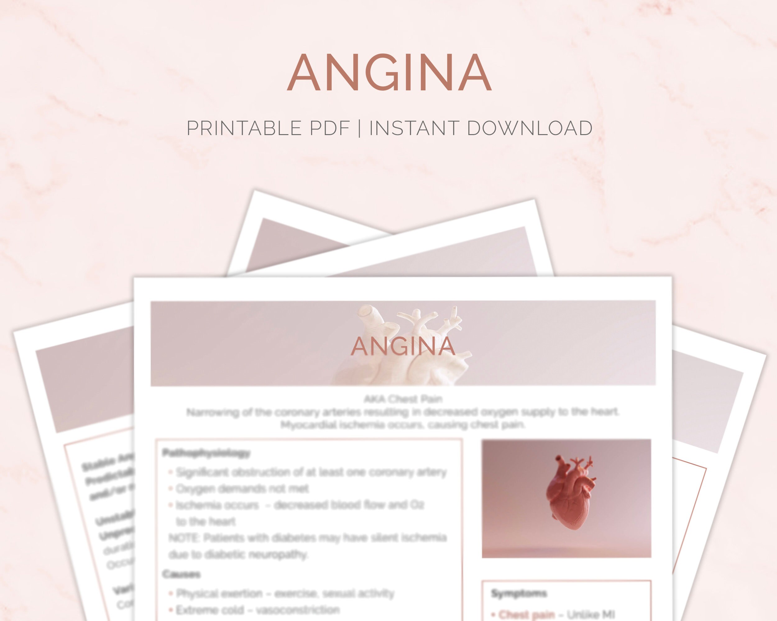 Angina Study Guide Cardiac System Nursing Study Notes Med Surg Student ...