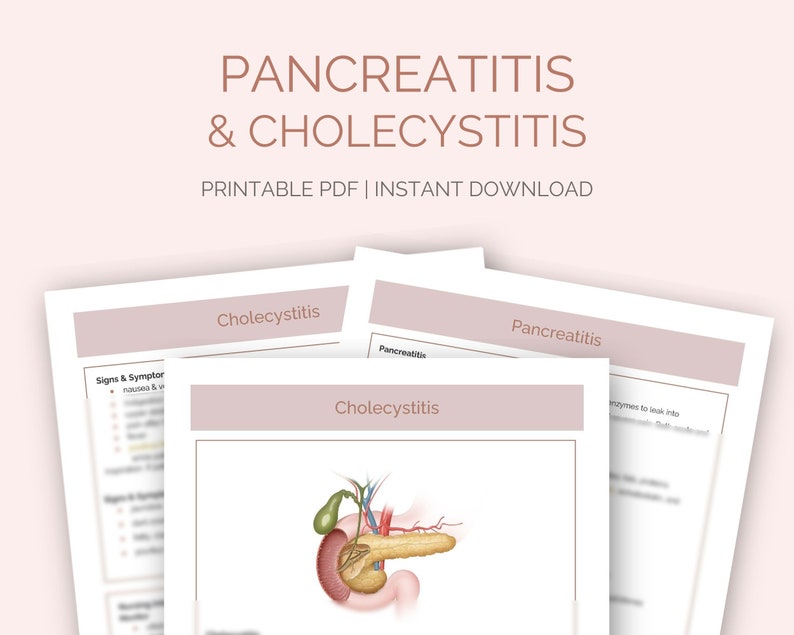 Pancreatitis & Cholecystitis | Nursing Study Notes | Student Study ...