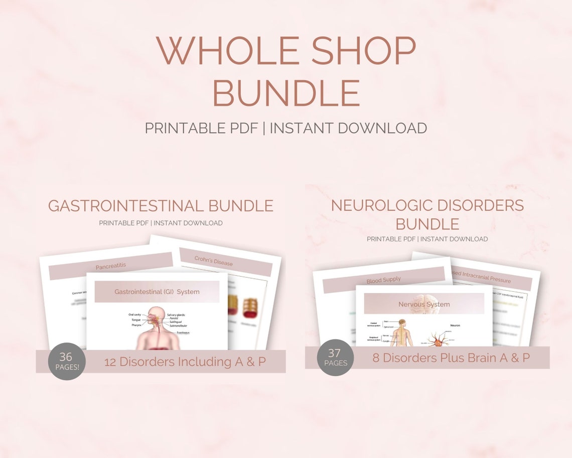 WHOLE SHOP Bundle Nursing Notes Study Guides Med Surg - Etsy