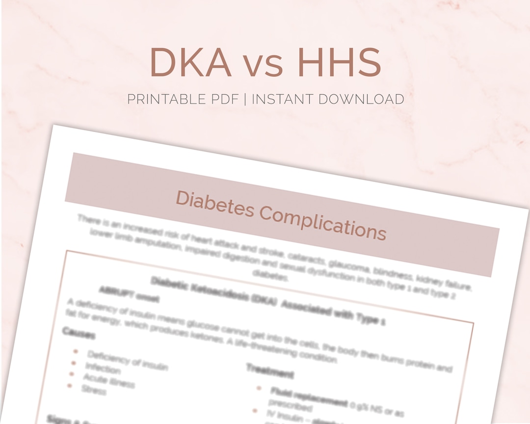 DKA and HHS Study Guide | Nursing Notes | Diabetic Ketoacidosis ...