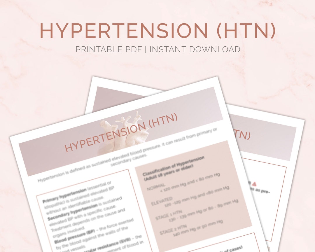 Hypertension Study Guide | Nursing Student Notes | Cardiac System ...