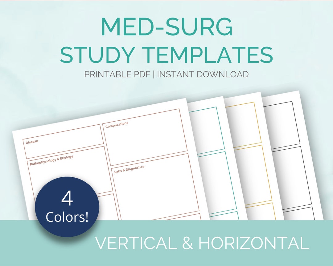 Med Surg Study Template Patho Nursing Notes Template | Concept Map | 4 ...