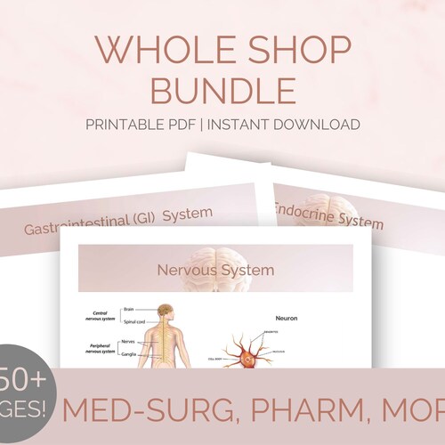 WHOLE SHOP Bundle Nursing Notes Study Guides Med Surg - Etsy