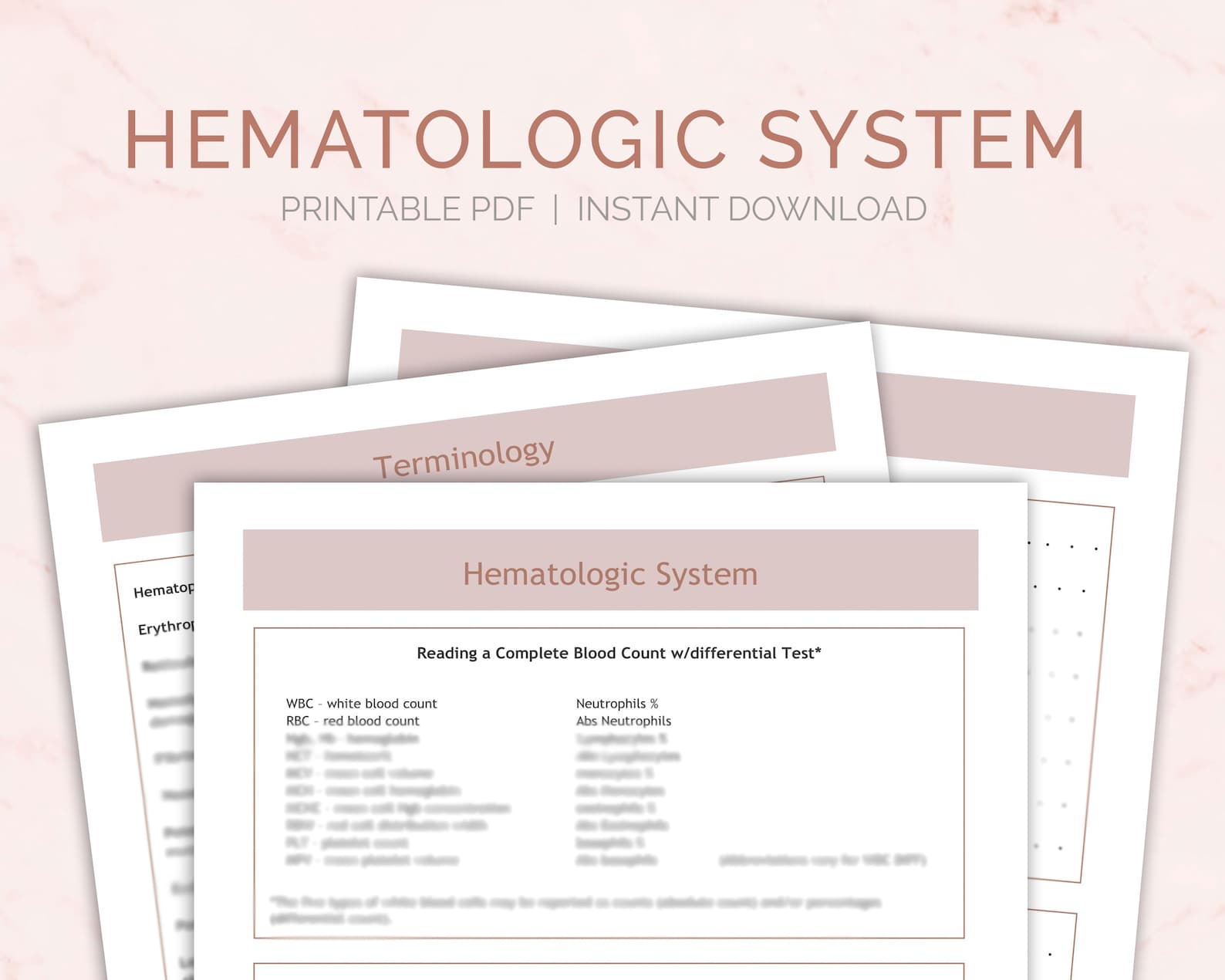 Hematologic Disorders Nursing Notes | Student Study Guides | Anemia ...