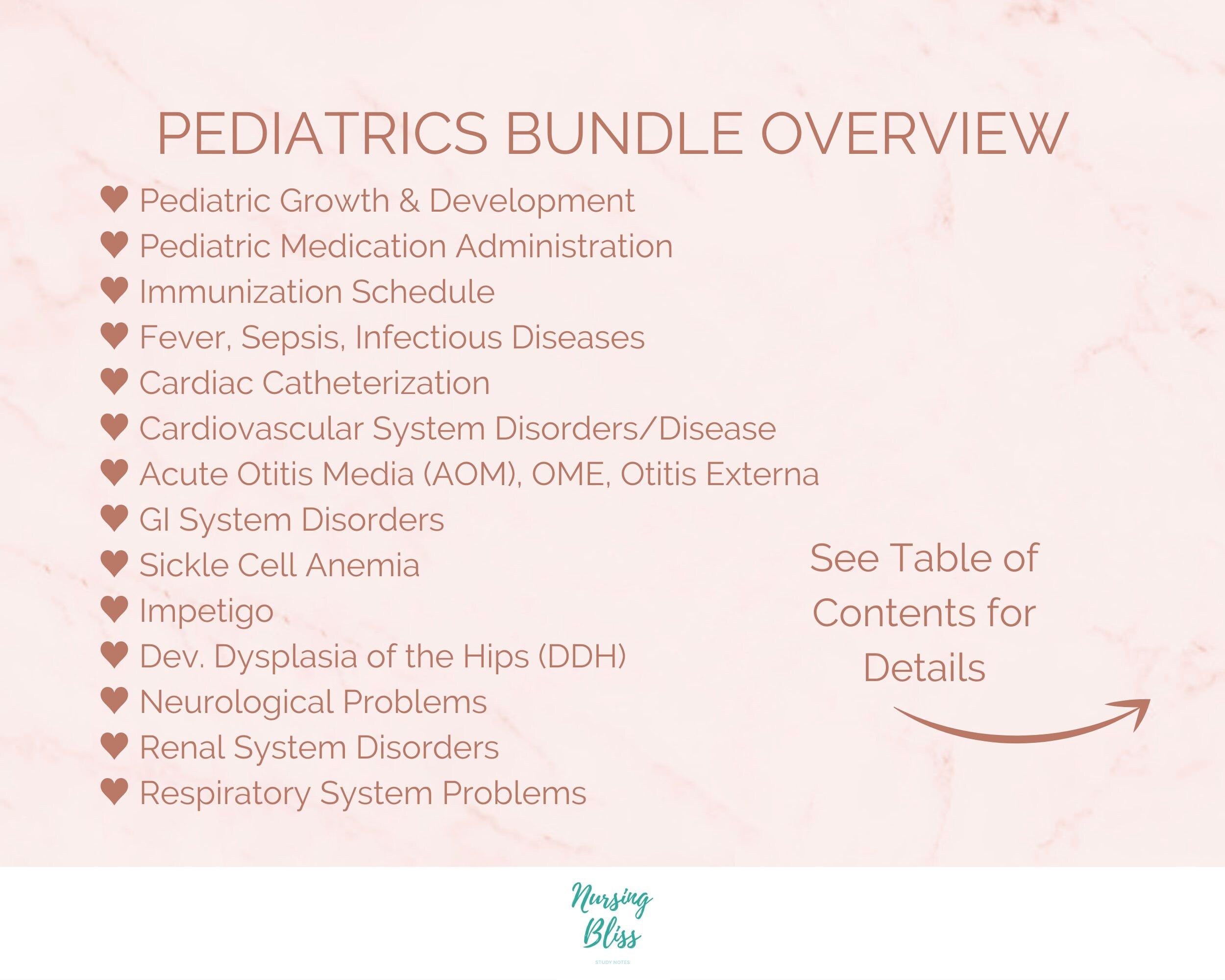Pediatrics Study Guide Bundle | Nursing Student Notes | 87 Pages | PDF ...