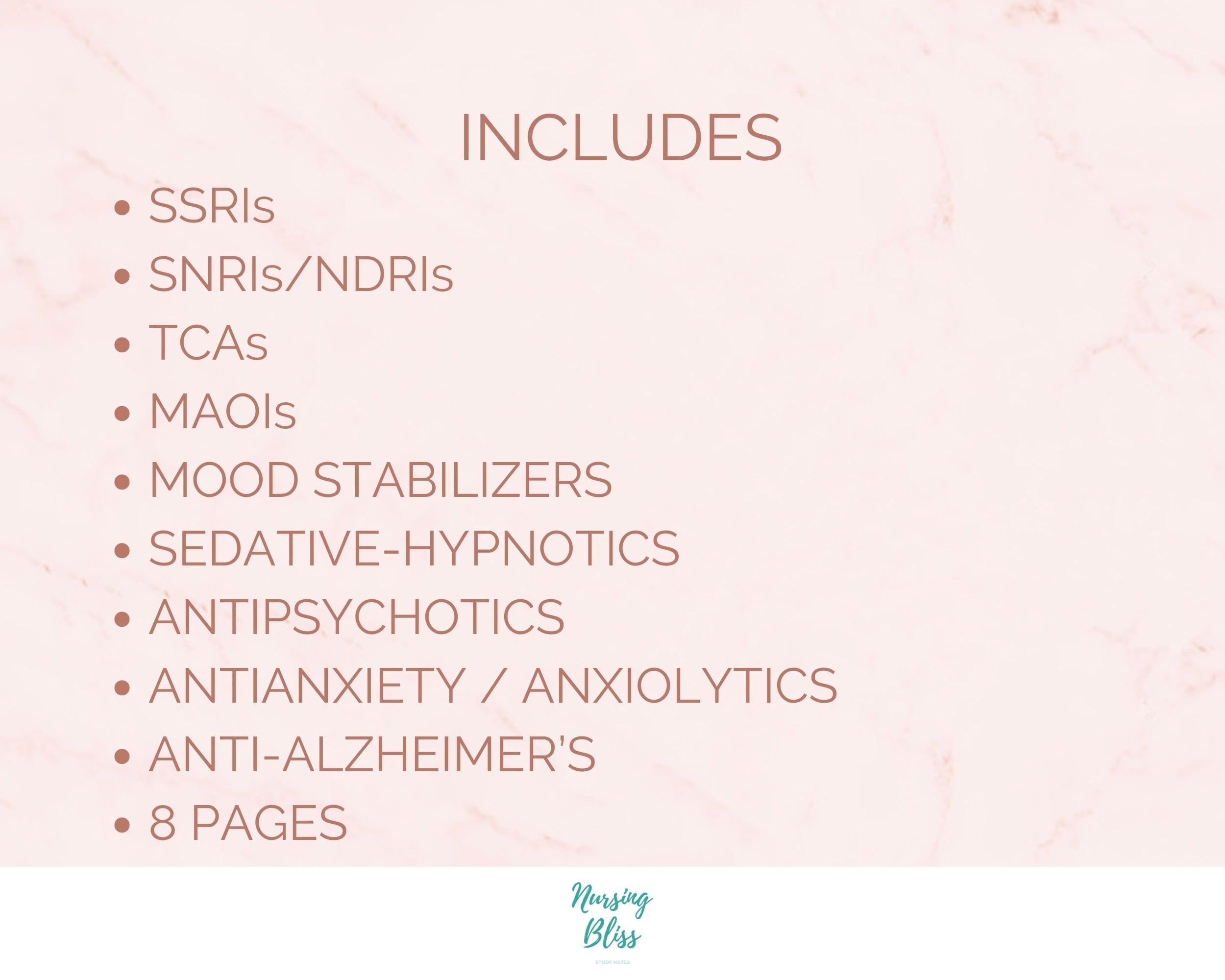 Nursing Pharmacology Mental Health Psychiatric Meds Bundle | Nursing ...