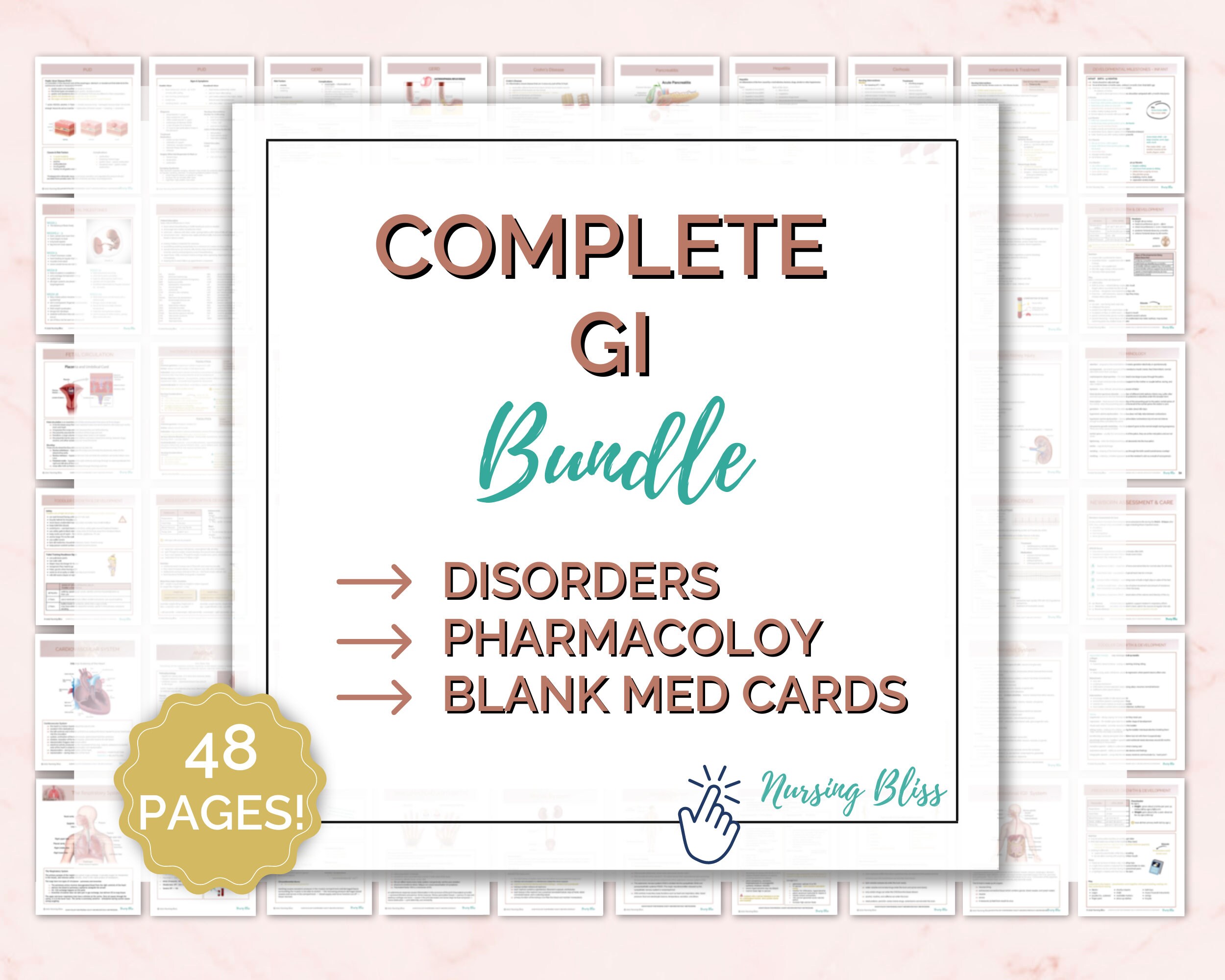 GI Disorders Bundle for Med Surg Including Pharmacology Nursing Notes ...