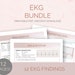 EKG ECG Bundle Study Guide Interpretation Step by Step 5-lead and 12 ...