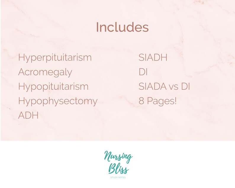 Pituitary Gland Disorders Study Guide | Nursing Notes | ADH | SIADH Vs ...