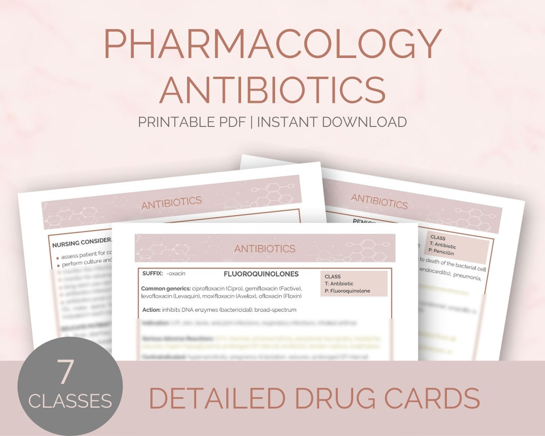 Nursing Pharmacology Antibiotics Bundle | Immune System Study Guide | 7 ...