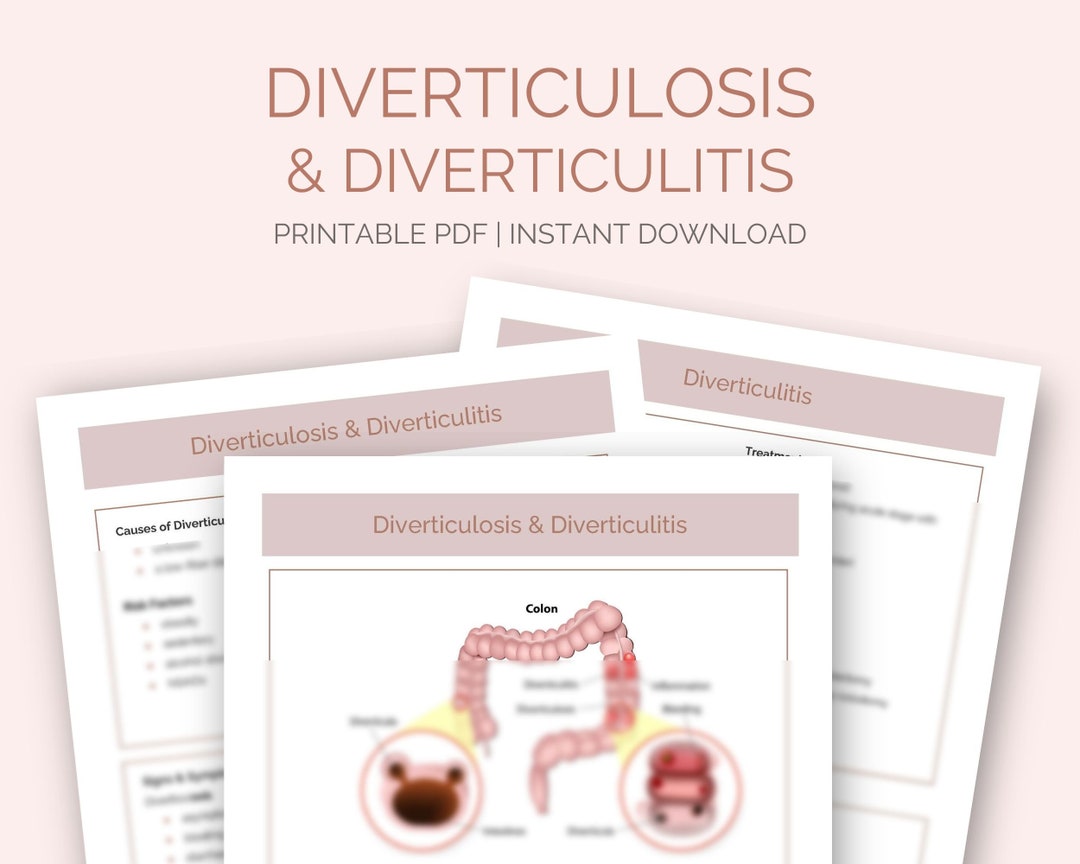 Diverticulosis & Diverticulitis Nursing Study Notes Student Study ...