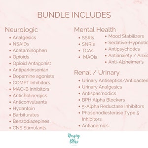 Pharmacology Bundle Nursing Study Guide | 100+ Classes | Cardiac, Psych ...