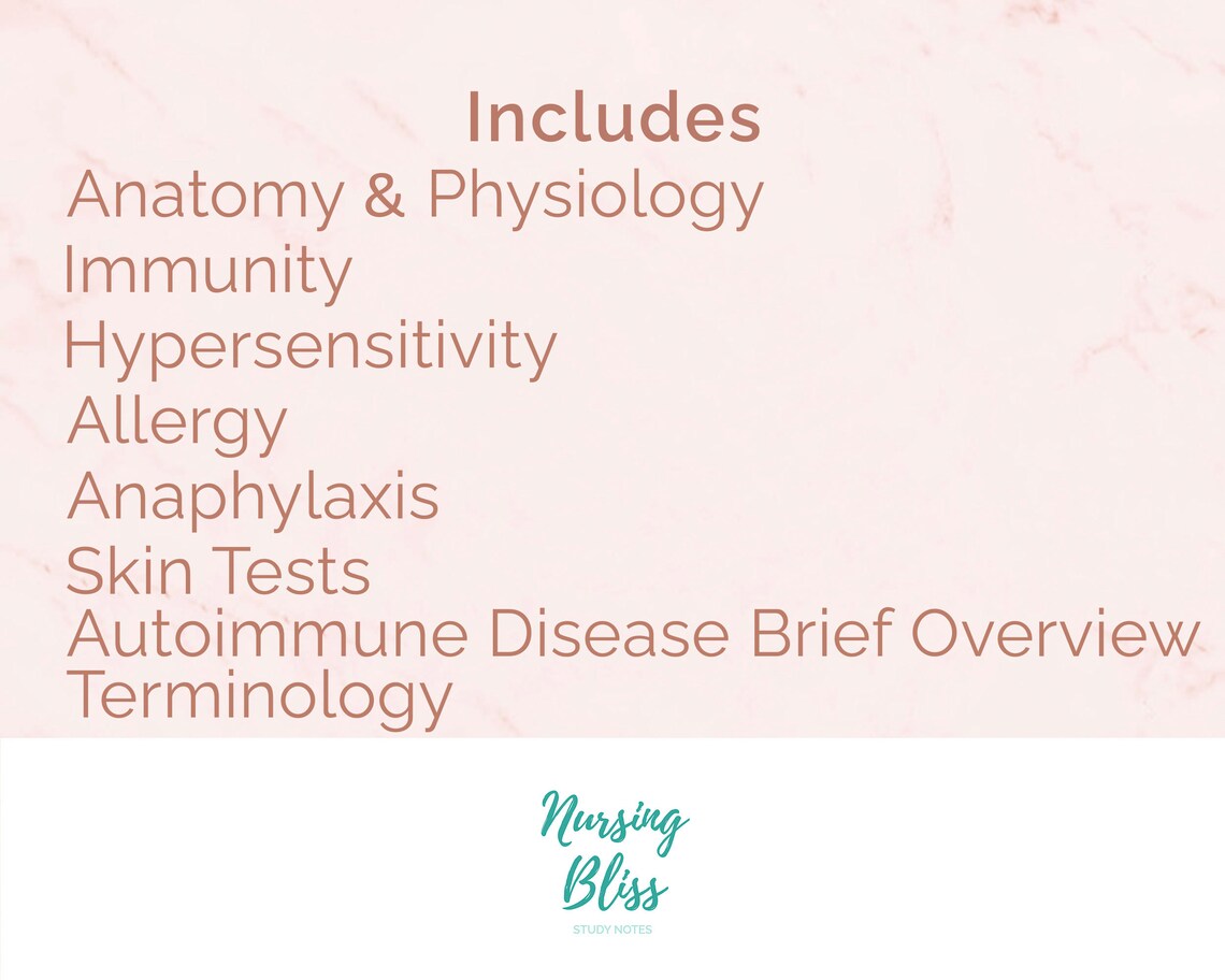 Immune System Study Guide | Nursing Student Notes | Anatomy ...