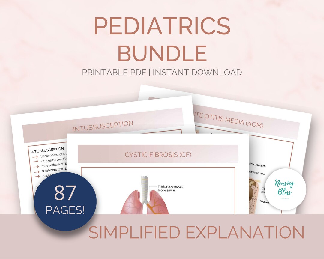Pediatrics Study Guide Bundle | Nursing Student Notes | 87 Pages | PDF ...