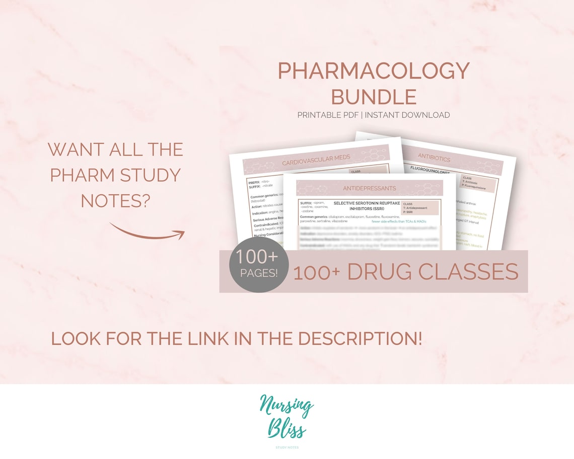 Nursing Pharmacology Mental Health Psychiatric Meds Bundle | Nursing ...