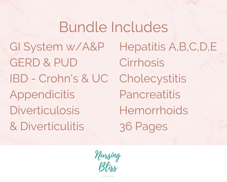 GI Disorders Bundle Nursing Notes | Student Study Guides | Digestive ...