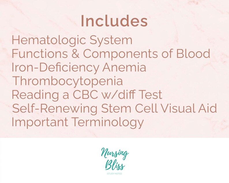 Hematologic Disorders Nursing Notes | Student Study Guides | Anemia ...
