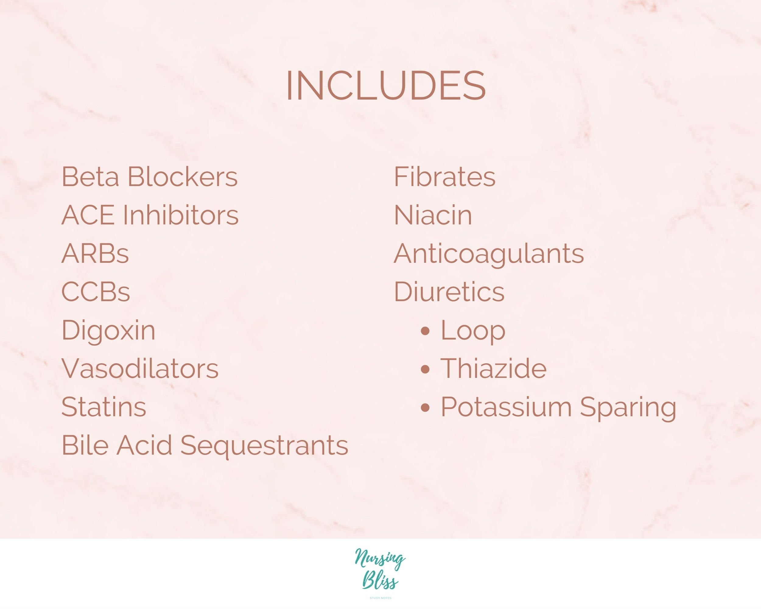 Nursing Pharmacology Cardio Meds Bundle | Nursing Study Guide | 14 Drug ...