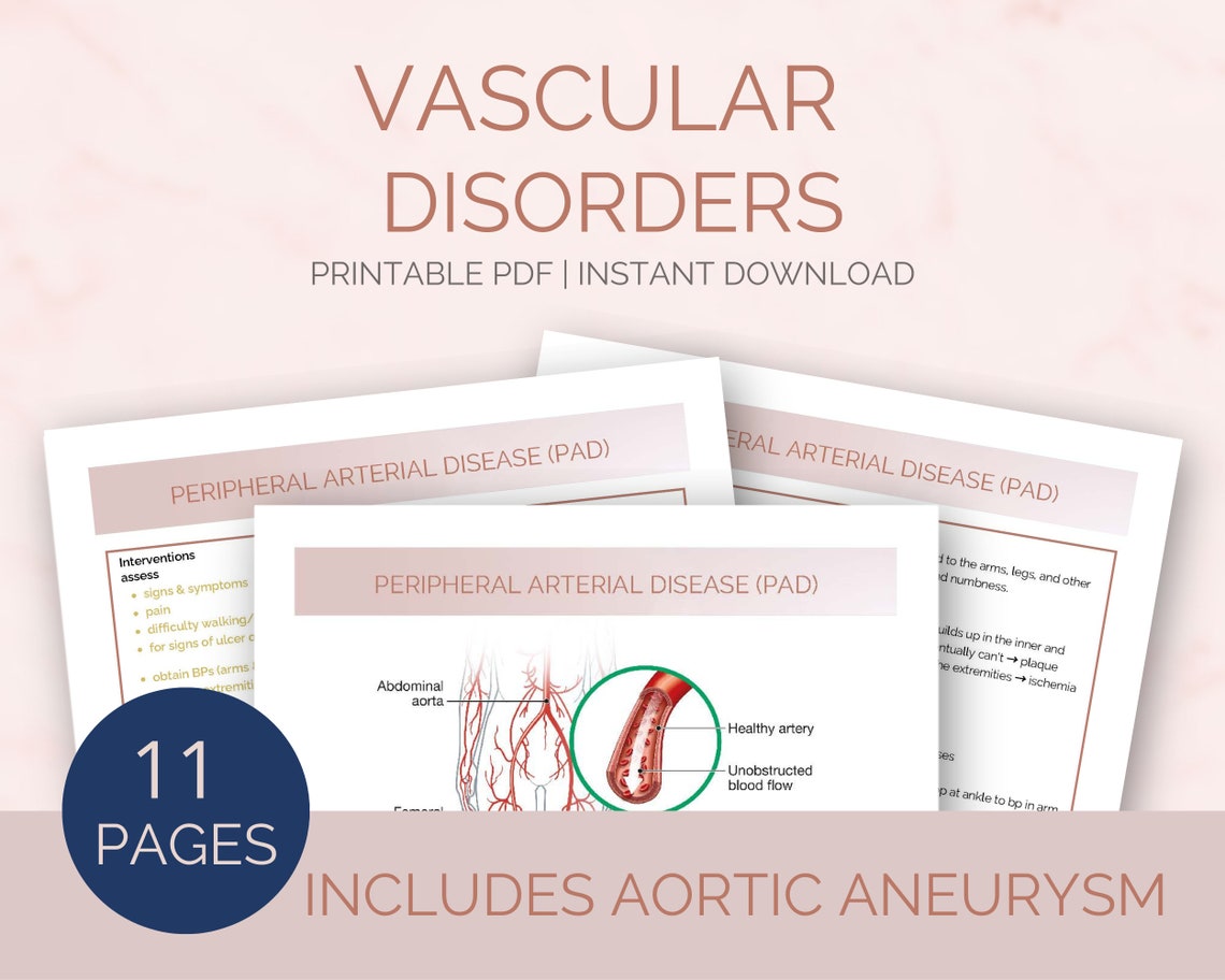 Peripheral Venous & Arterial Disease | Vascular Disorders Study Guides ...
