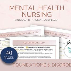 Psychiatric-mental Health Nursing Study Guide Bundle, Including ...