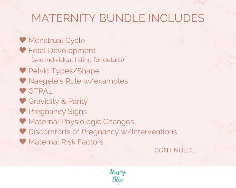OB Maternity Nursing Study Guide, Nursing Notes, 56 Pages | Includes ...