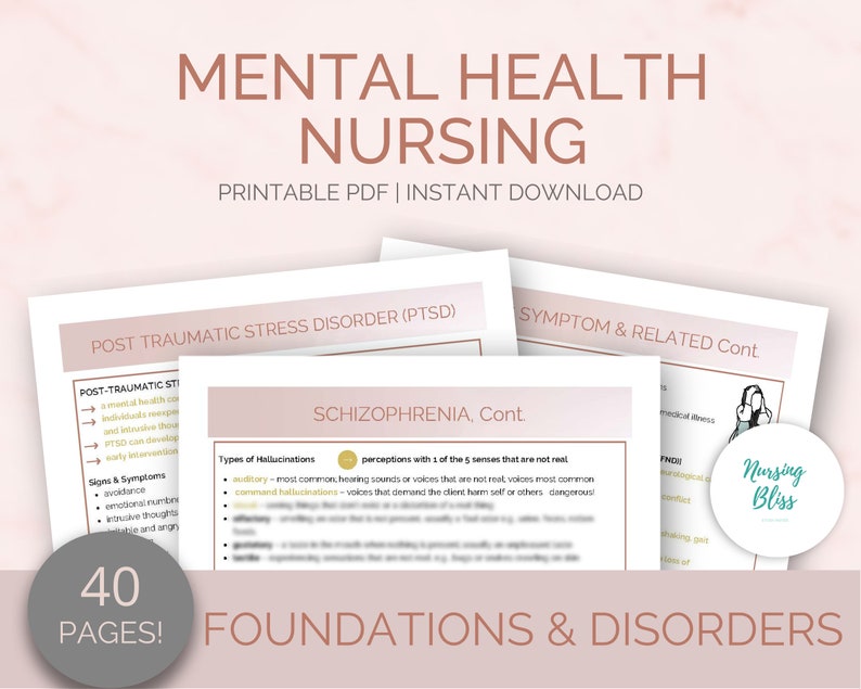 Psychiatric-mental Health Nursing Study Guide Bundle - Etsy