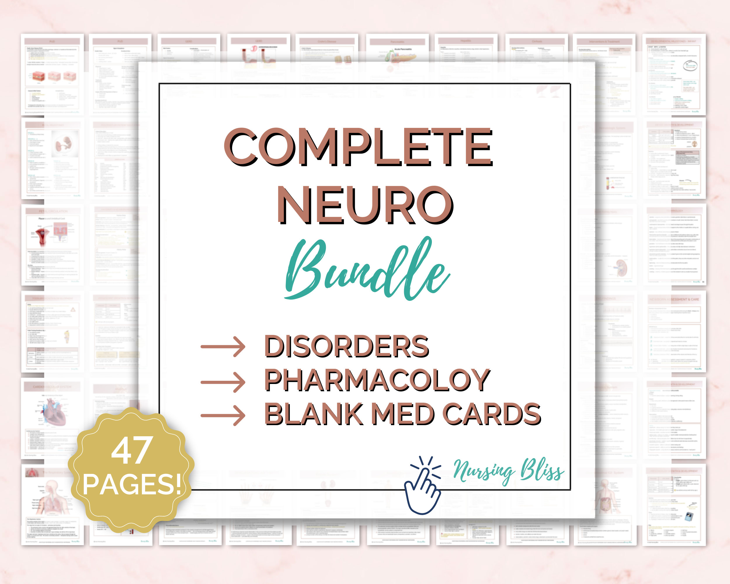 Neuro Study Guide Bundle: Med Surg, Pharmacology, Med Cards (PDF) - Etsy