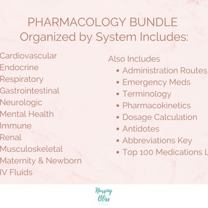 Pharmacology Bundle Nursing Study Guide | 100+ Classes | Cardiac, Psych ...