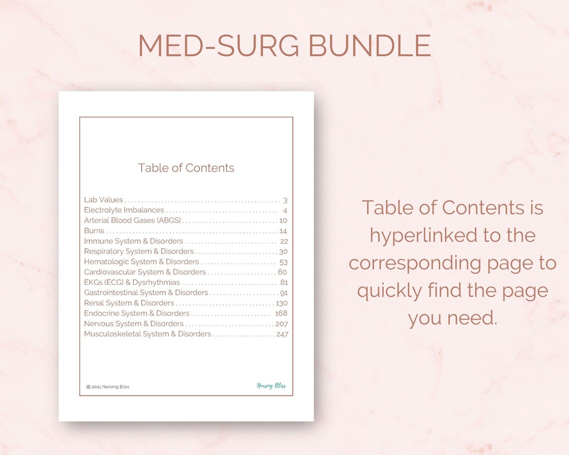 Med Surg Study Guide Bundle Nursing Notes Includes Ekgs | Etsy