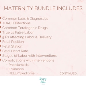 OB & Maternity Nursing Study Guide | Nursing Notes | 56 Pages ...