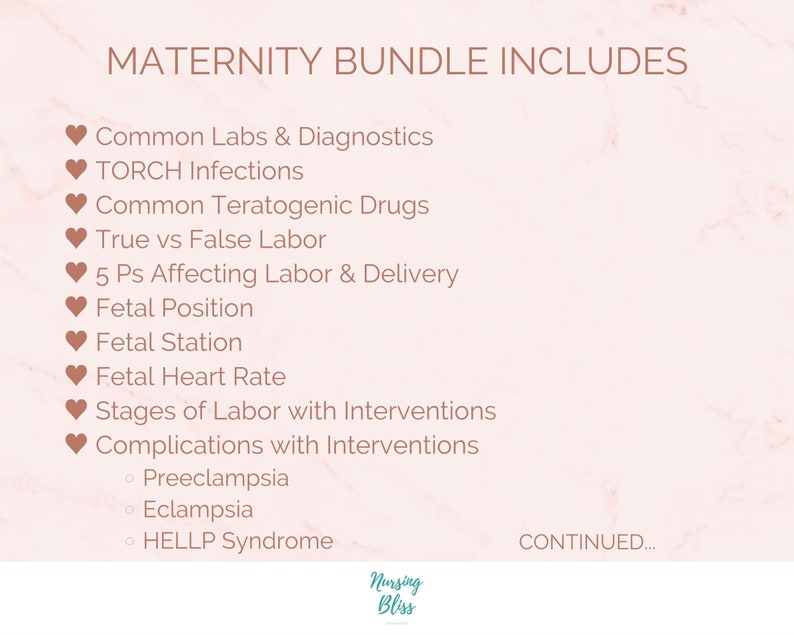 OB Maternity Nursing Study Guide, Nursing Notes, 56 Pages | Includes ...